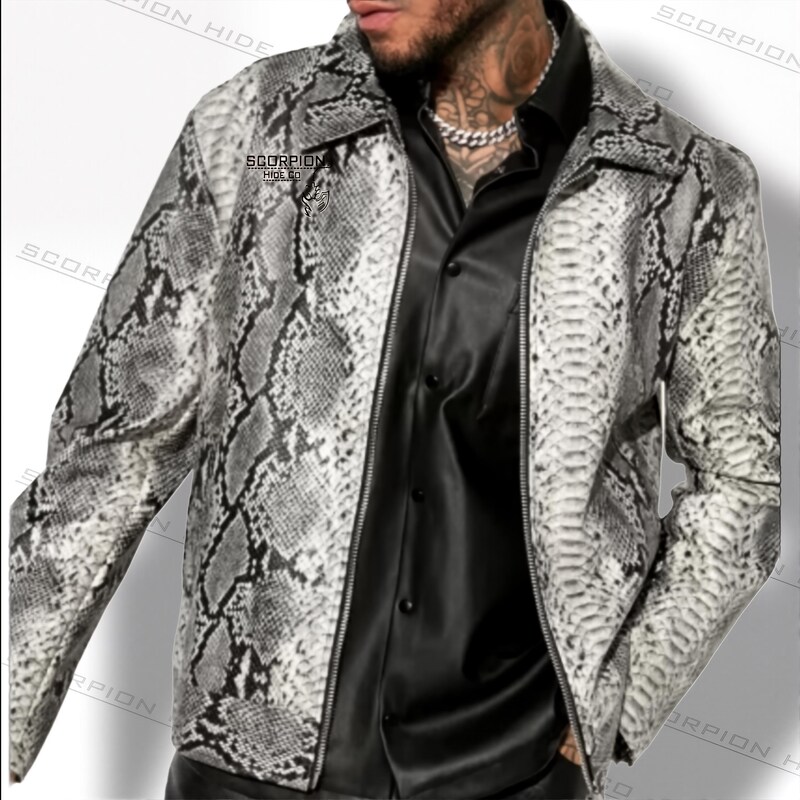 Snake Skin Biker Jackets Mens - Etsy