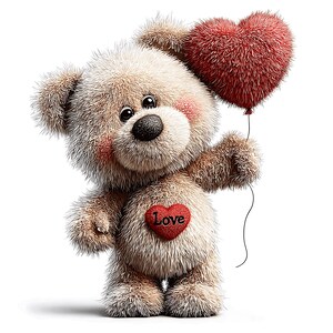 33 Valentine's Day Teddy Bear Clipart: Watercolor Love Graphics ...