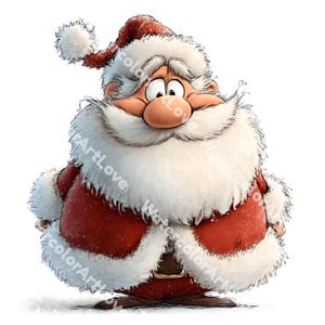 Cute Santa Claus Christmas Clipart: Festive Holiday Graphics (digital ...
