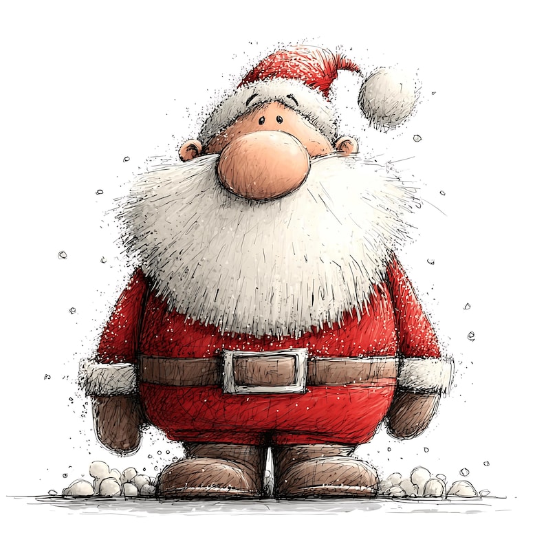 Funny Cute Santa Claus Christmas Clipart: Festive Holiday Graphics ...