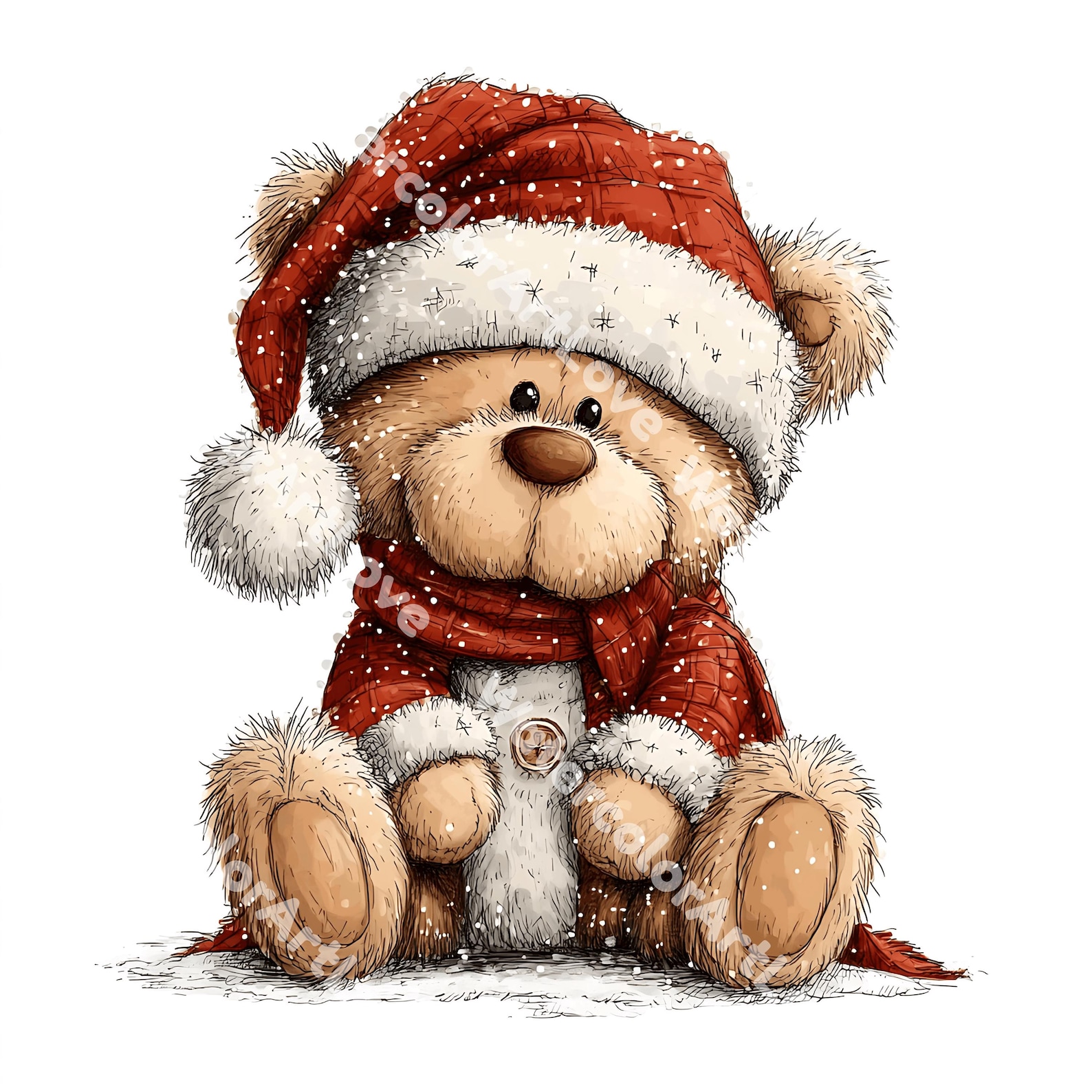 Christmas Teddy Bear Clipart: Festive Holiday Graphics (digital ...