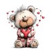 33 Valentine's Day Teddy Bear Clipart: Watercolor Love Graphics ...