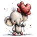 17 Cute Elephant Valentine Day Clipart: Whimsical Graphics (PNG ...