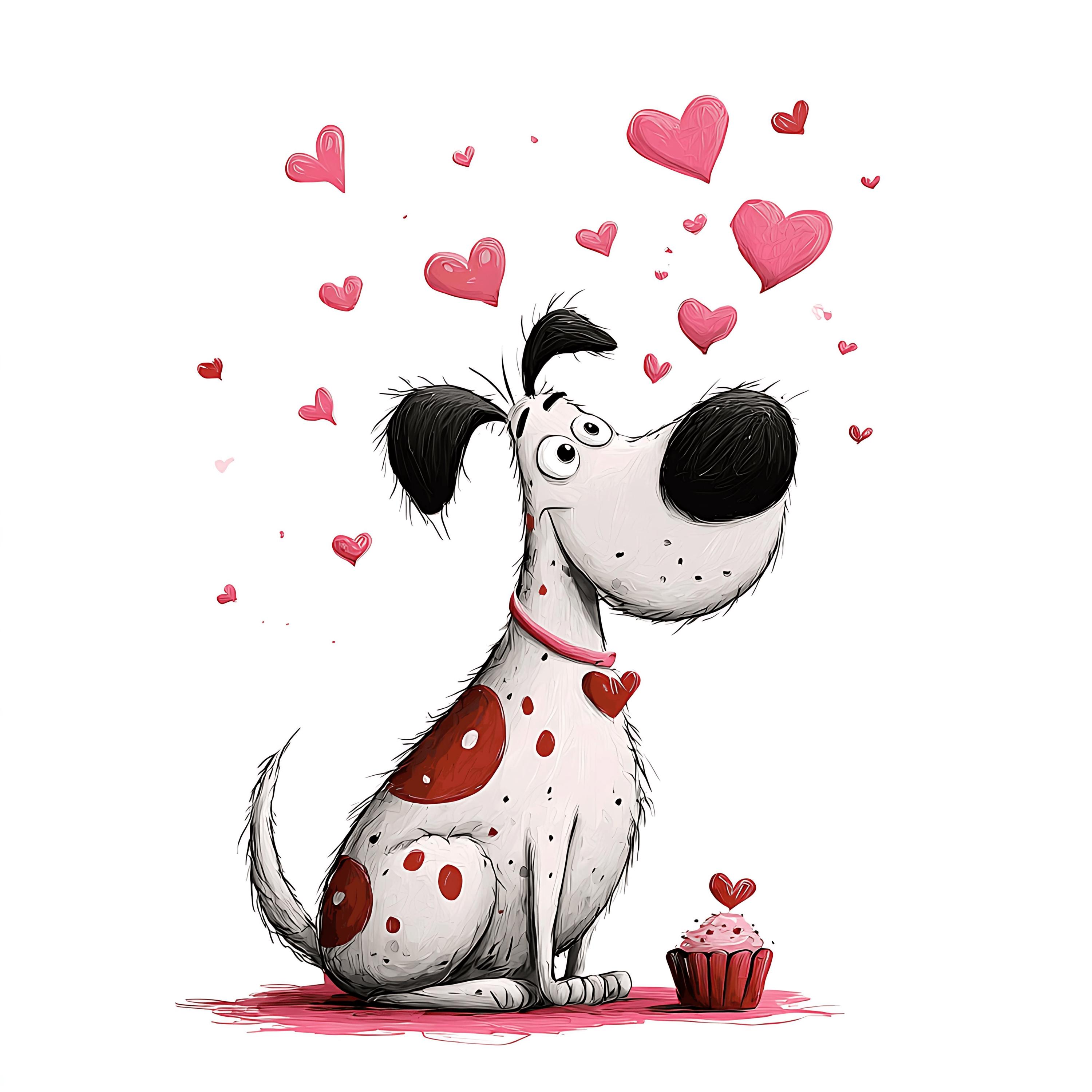 21 Cute Dog Valentine Day Clipart: Whimsical Graphics (PNG - Digital ...
