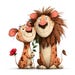 25 Cute Lion Valentine Day Clipart: Whimsical Graphics (PNG - Digital ...