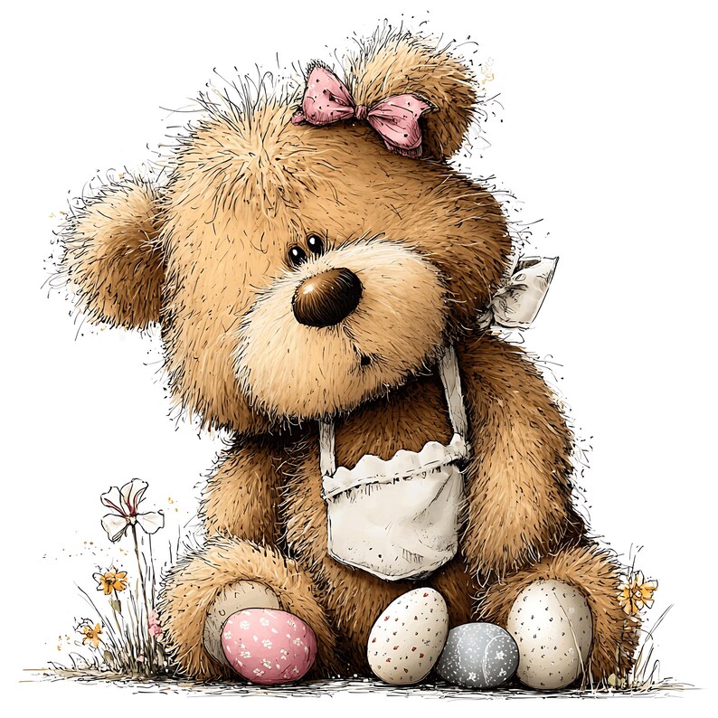 22 Easter Teddy Bear Clipart – Cute Teddy Bear Pngs (digital Download ...