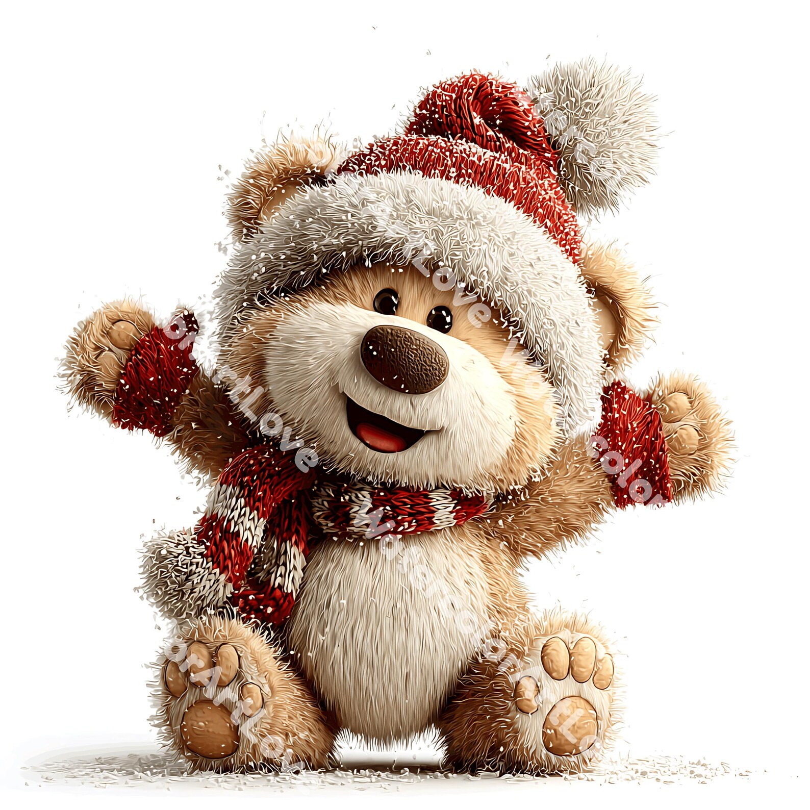 30 Christmas Teddy Bear Clipart: Festive Holiday Graphics (digital ...