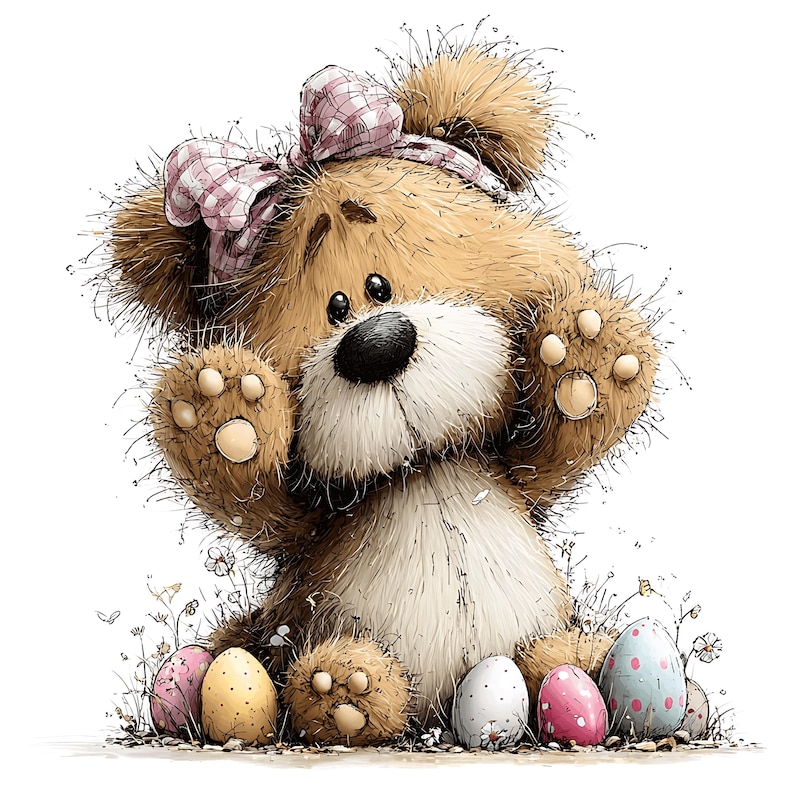 22 Easter Teddy Bear Clipart – Cute Teddy Bear Pngs (digital Download ...
