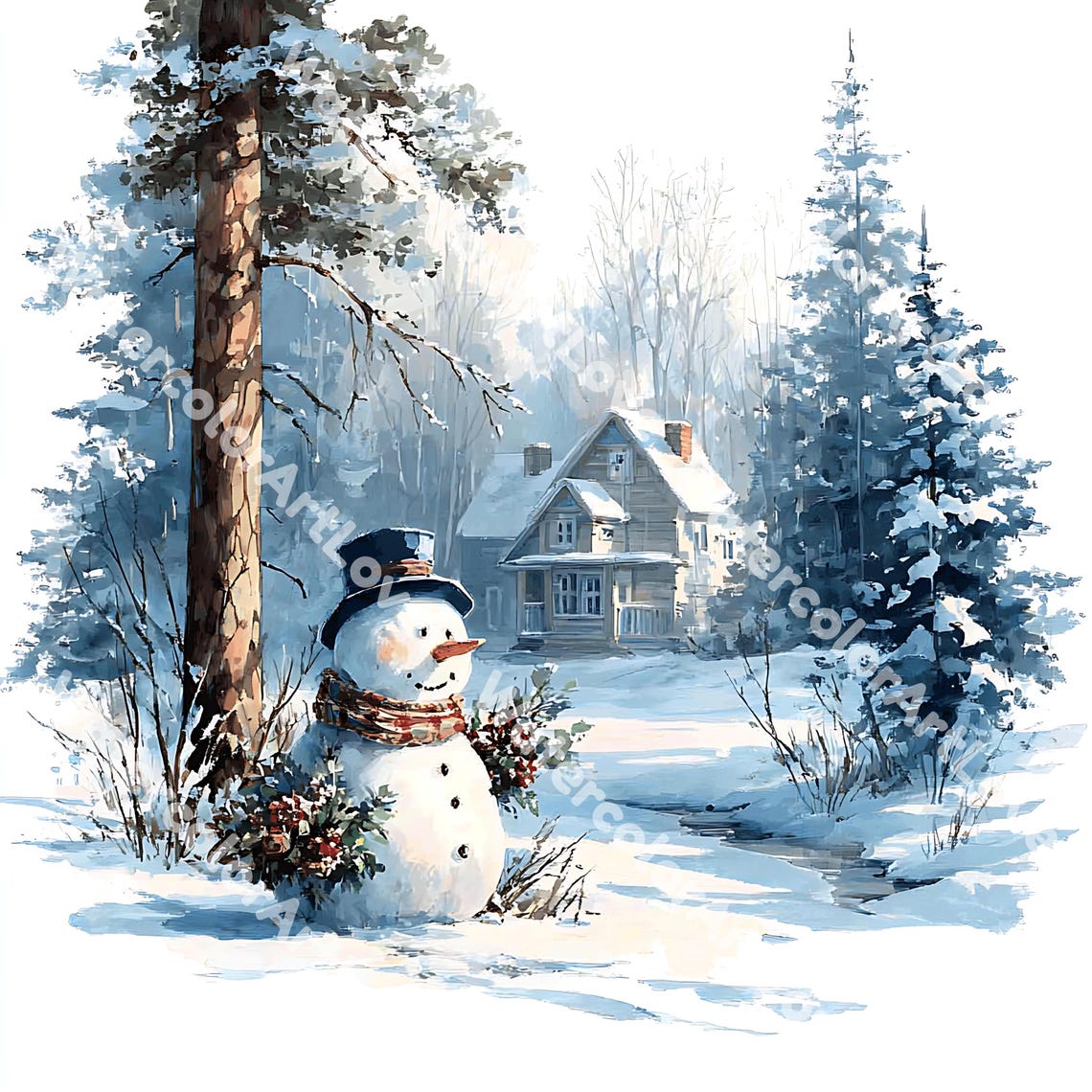 14 Snowman Clipart, Winter Snowman : Festive Holiday Graphics (digital ...