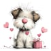 18 Cute Dog Valentine Day Clipart: Whimsical Graphics (PNG - Digital ...