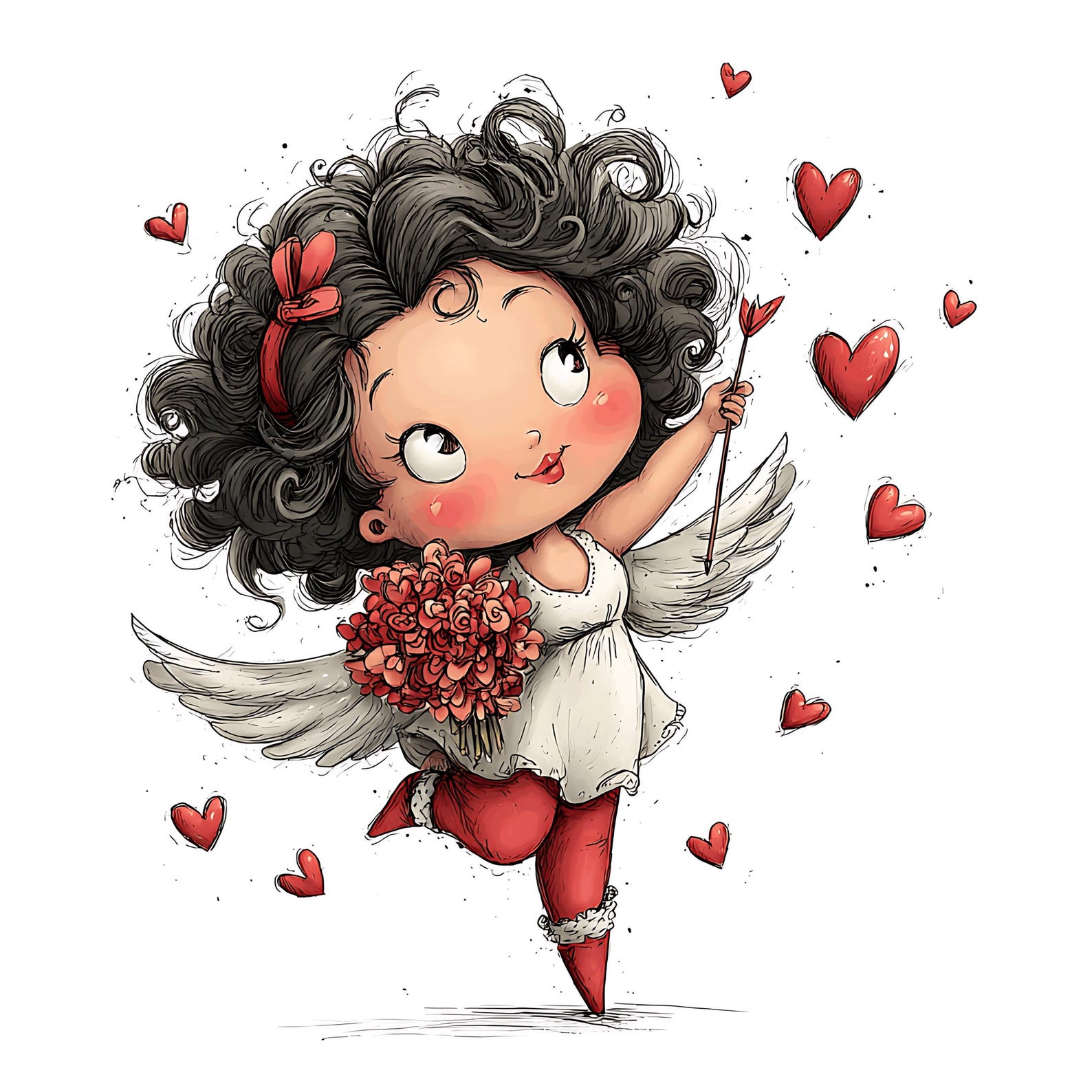 20 Cupid Valentine Clipart – Cute Watercolor Love Angel Pngs (digital ...