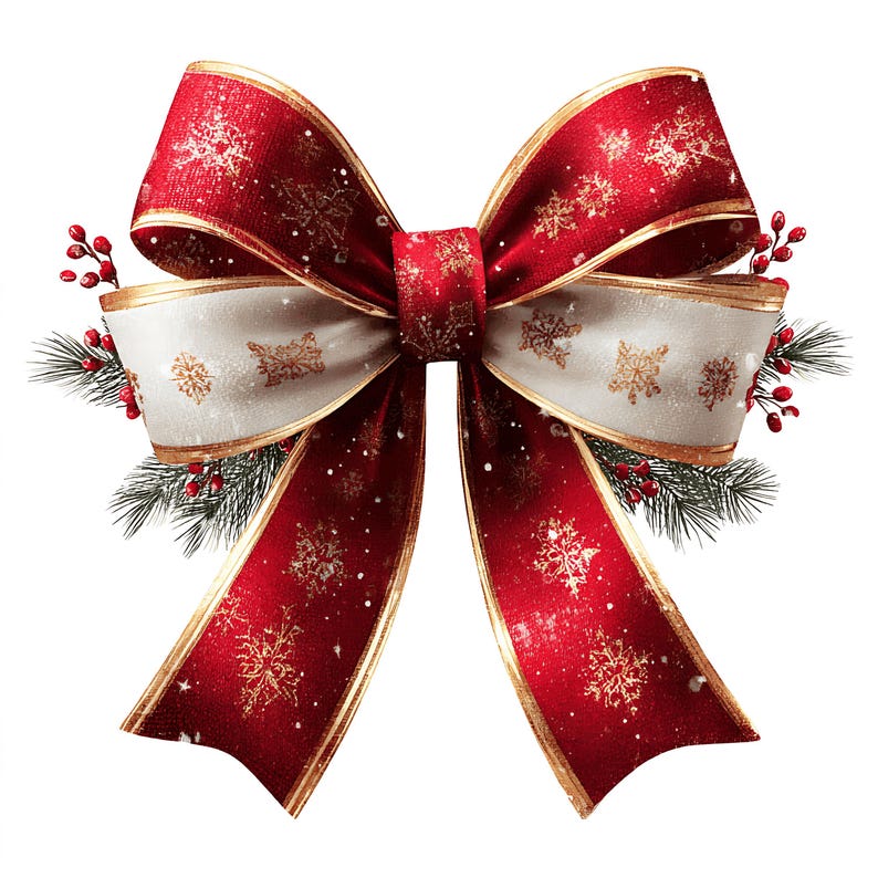18 Christmas Bows Clipart, Coquette Christmas, Santa Bow, Red Ribbon ...