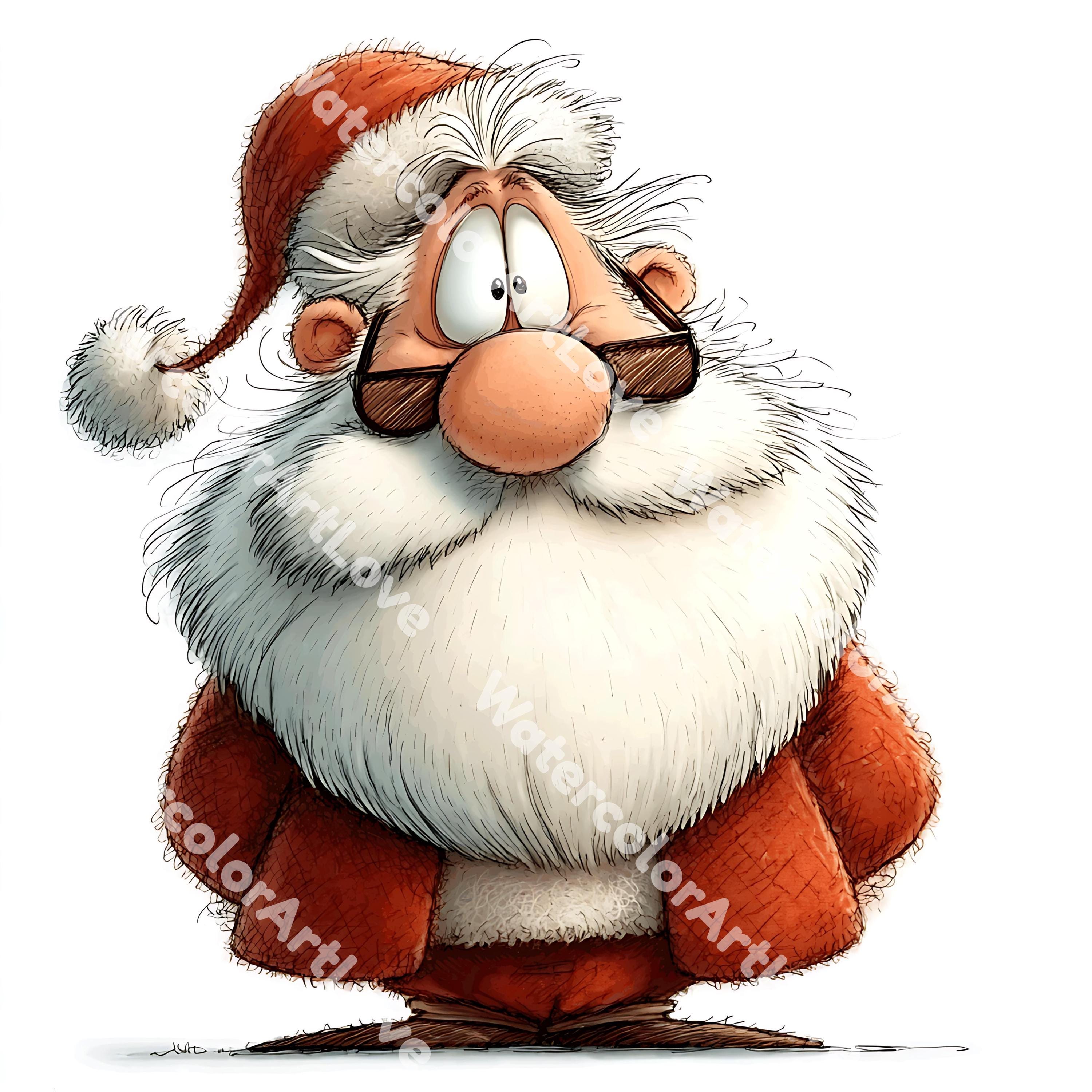 Cute Santa Claus Christmas Clipart: Festive Holiday Graphics (digital ...