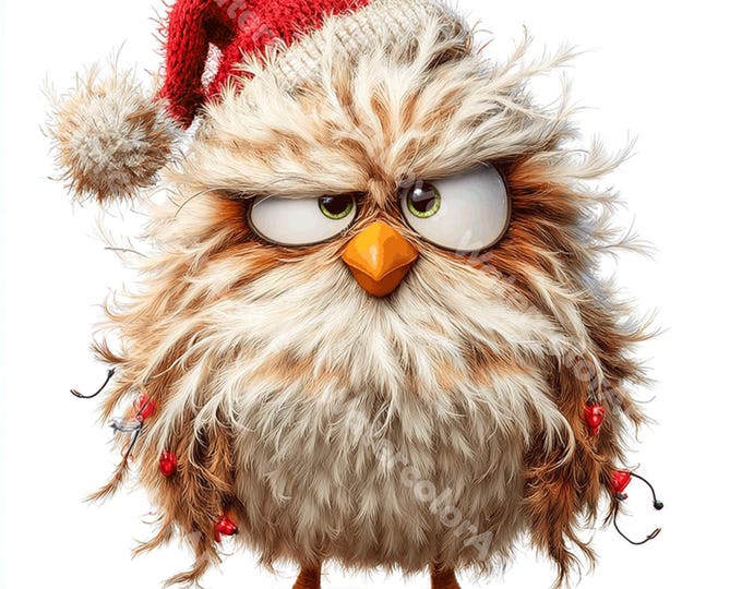 13 Angry Christmas Bird Clipart: Whimsical Funny Bird PNG (digital ...