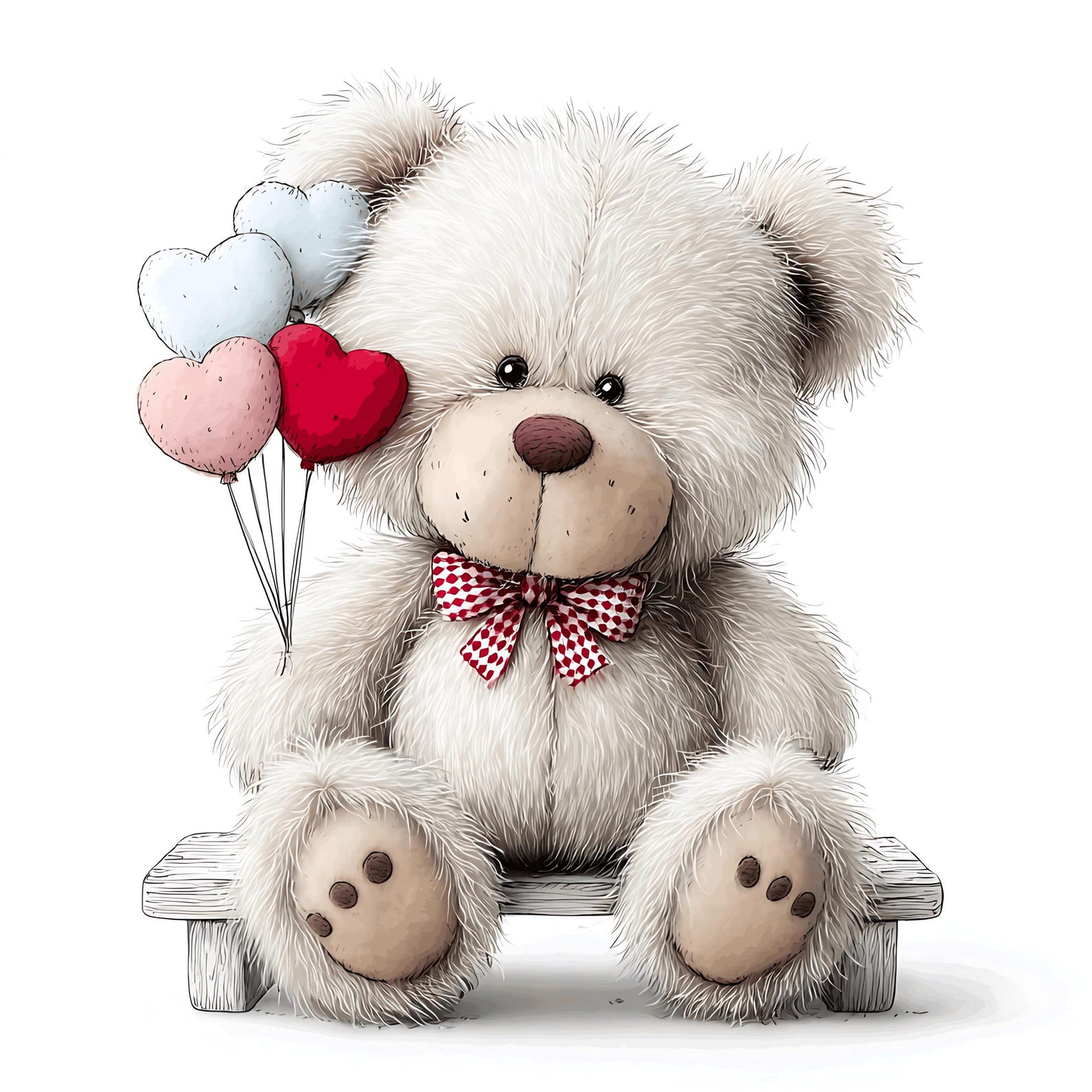 33 Valentine's Day Teddy Bear Clipart: Watercolor Love Graphics ...