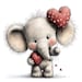 17 Cute Elephant Valentine Day Clipart: Whimsical Graphics (PNG ...