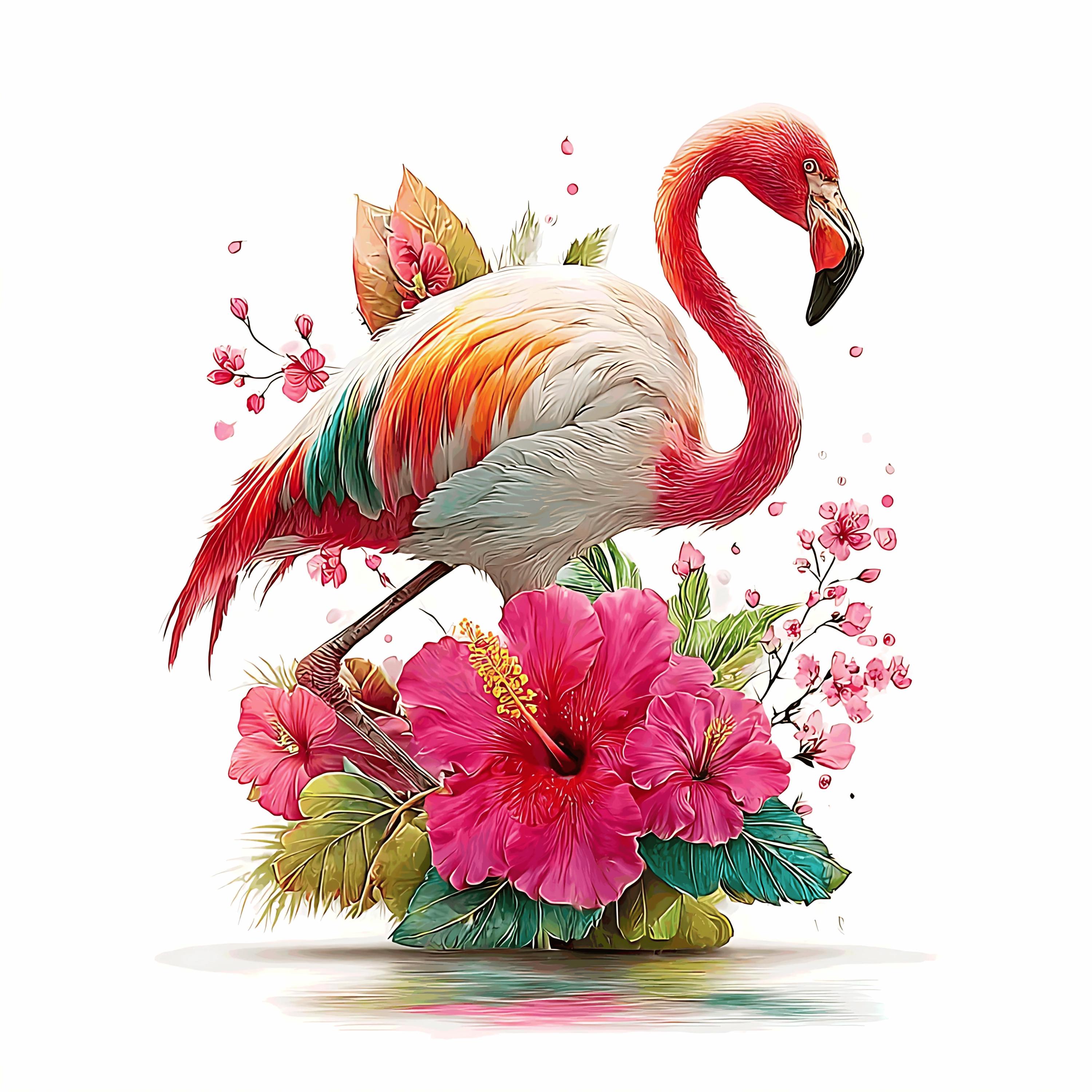 12 Flamingo Clipart Bundle, Tropical Birds Clipart ( Pngs Digital ...