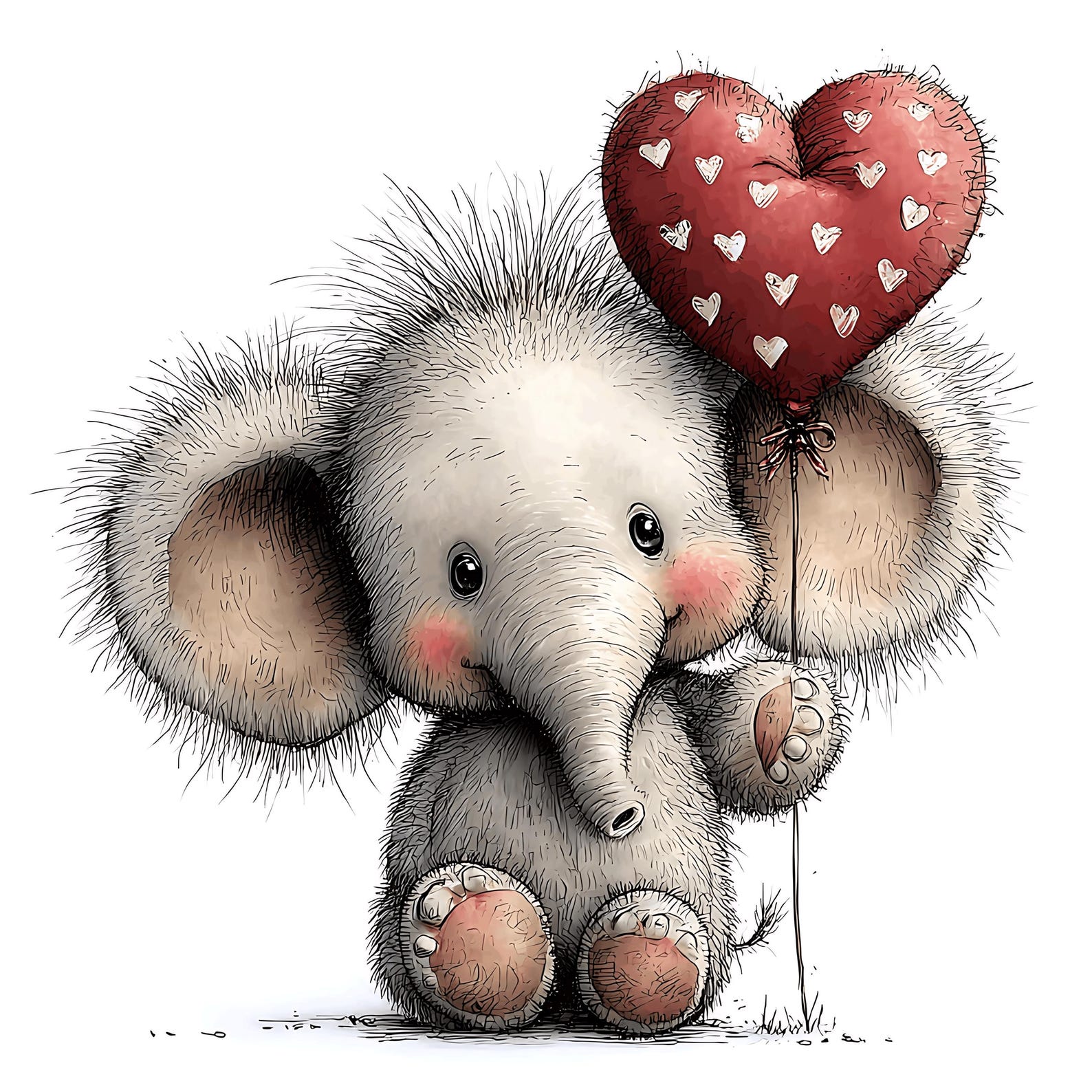 17 Cute Elephant Valentine Day Clipart: Whimsical Graphics (PNG ...
