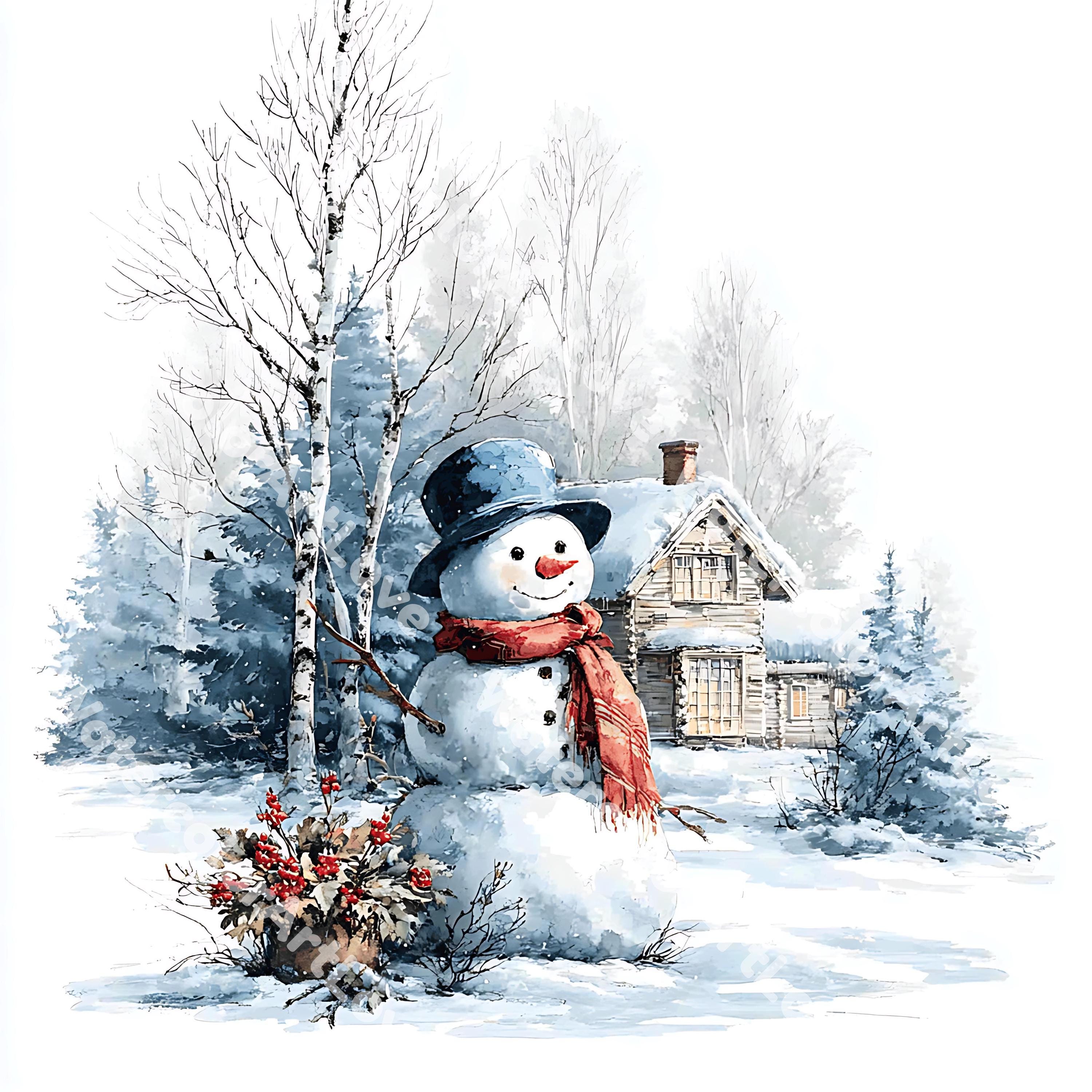 14 Snowman Clipart, Winter Snowman : Festive Holiday Graphics (digital ...