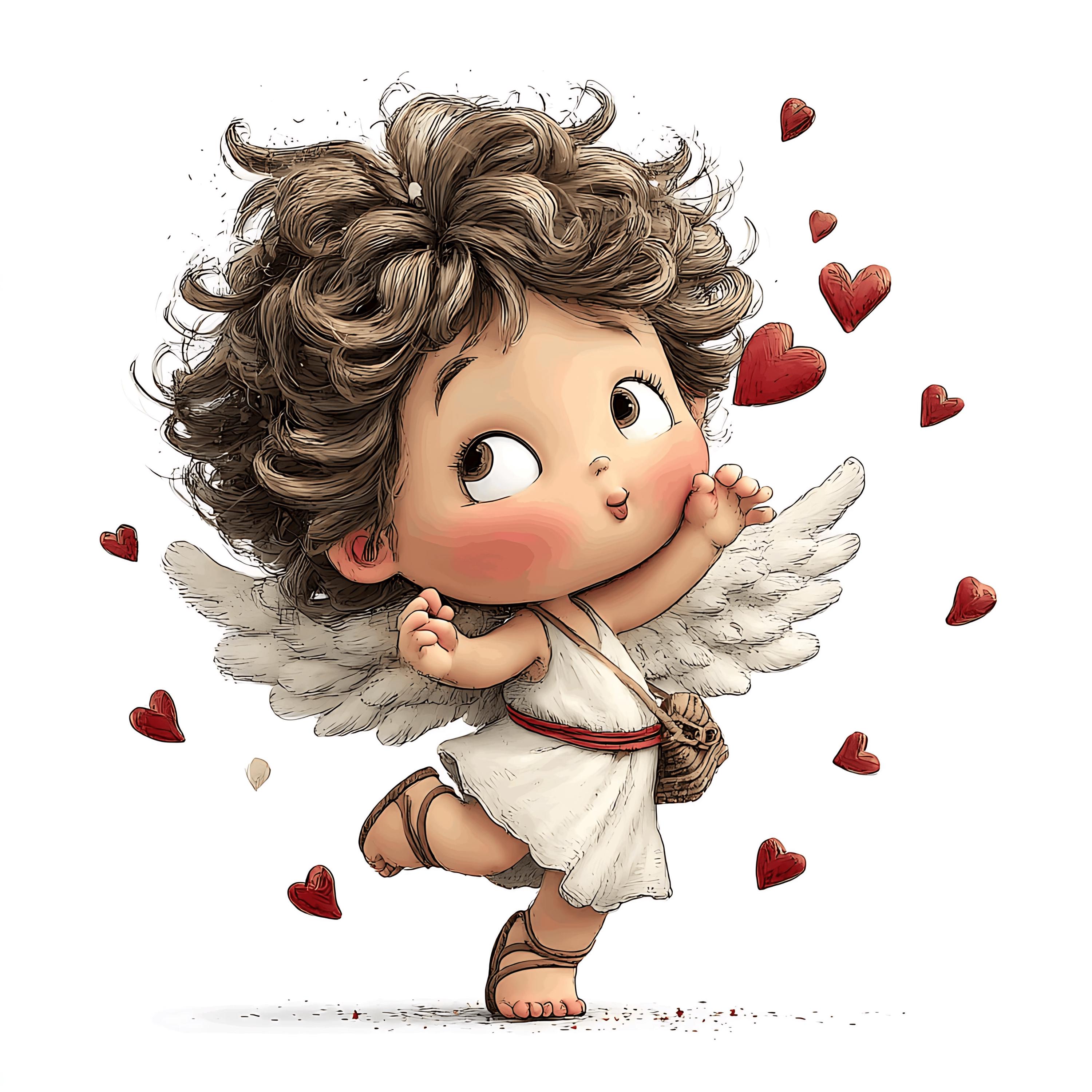 20 Cupid Valentine Clipart – Cute Watercolor Love Angel Pngs (digital ...