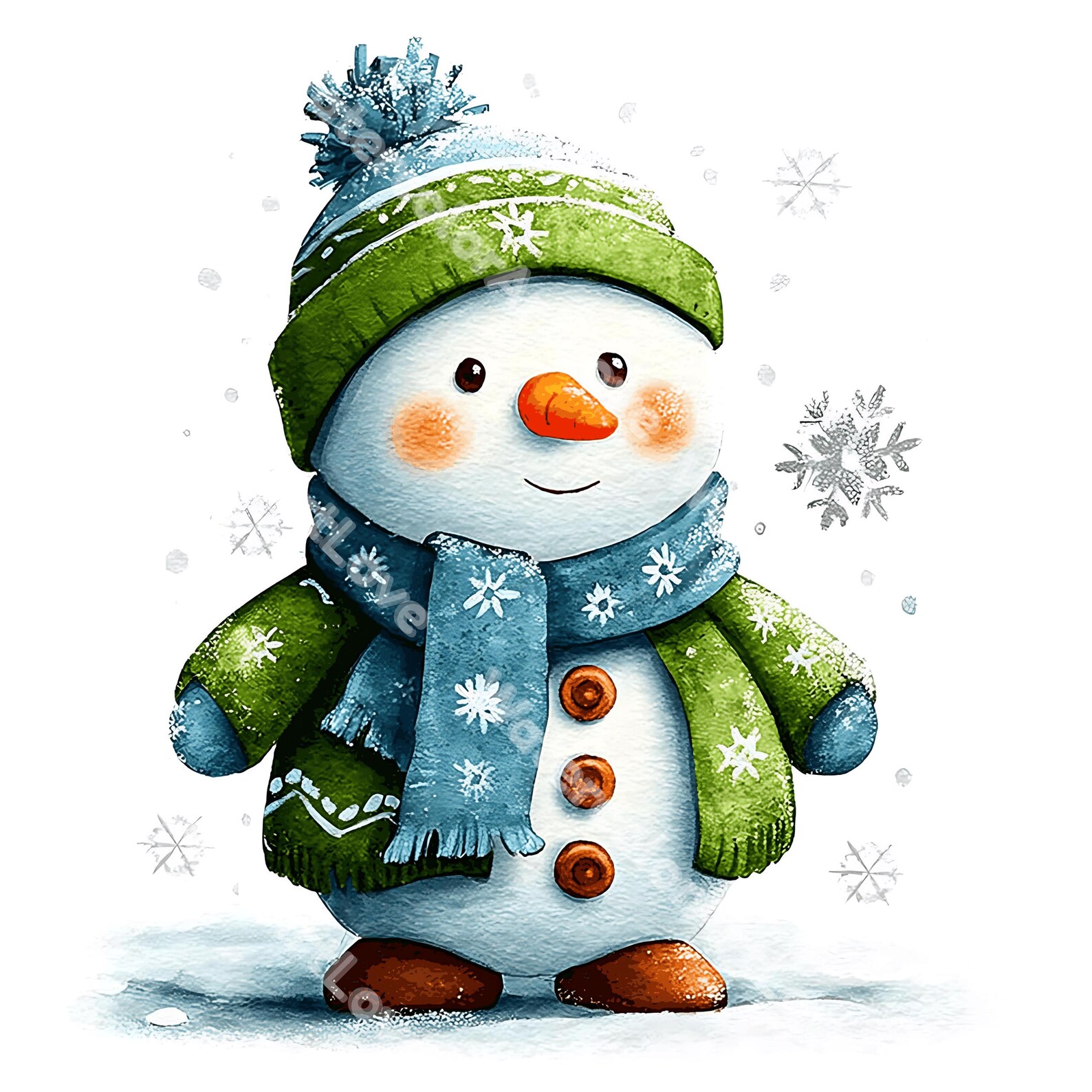 Whimsical Snowman Christmas Clipart: Festive Holiday Graphics (digital ...