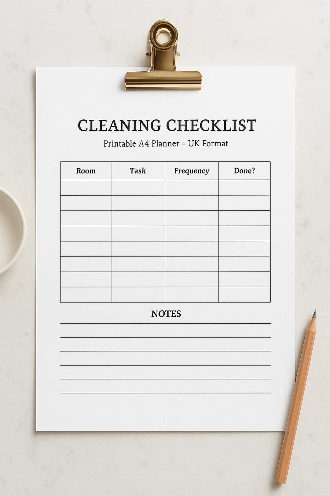Cleaning Checklist | A4 Printable PDF | UK Home Cleaning Schedule ...