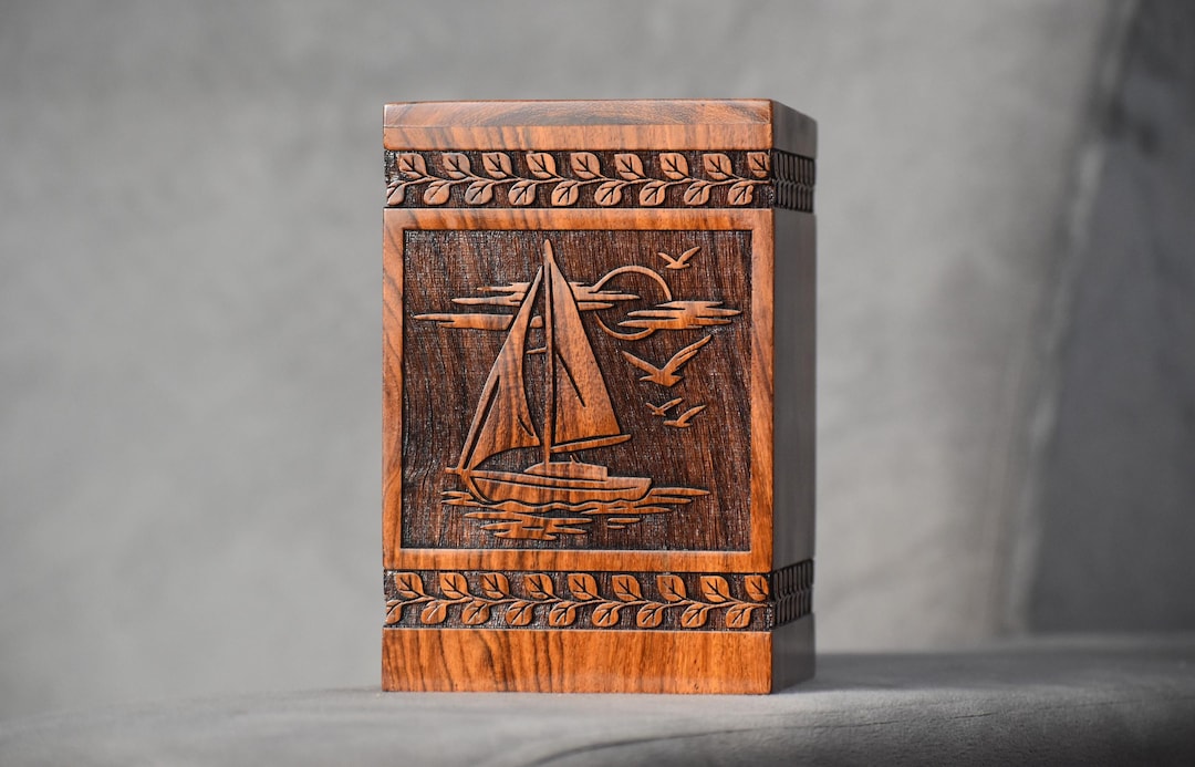 Handcrafted Wooden Cremation Urn With Scales of Justice Design ...