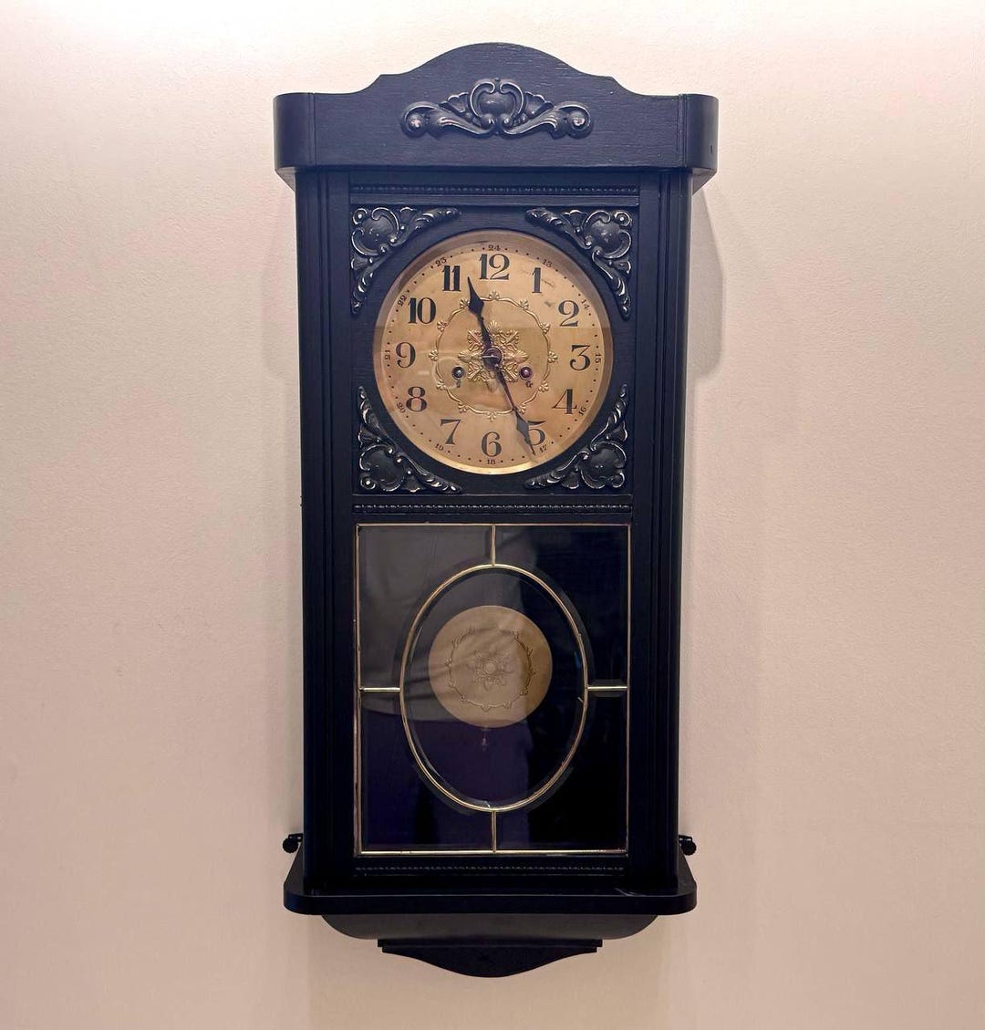 Vintage German “largo Gong” Wall Clock With Pendulum – DUFA Era – Dark ...