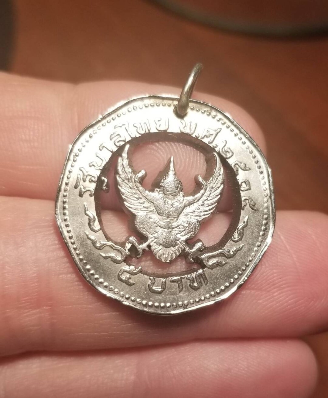 Indonesia Cut Coin Pendant With Chain - Etsy