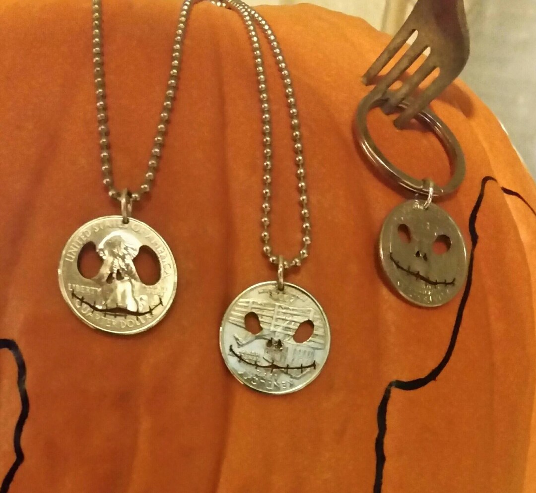 Jack Skellington Style Coin Pendants/keyrings - Etsy