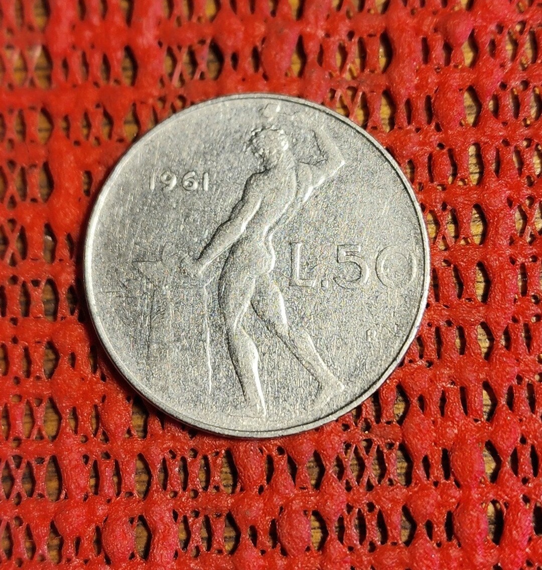 Italy 50 Lire Blacksmith Coin, 1961 Naked Blacksmith Coin - Etsy