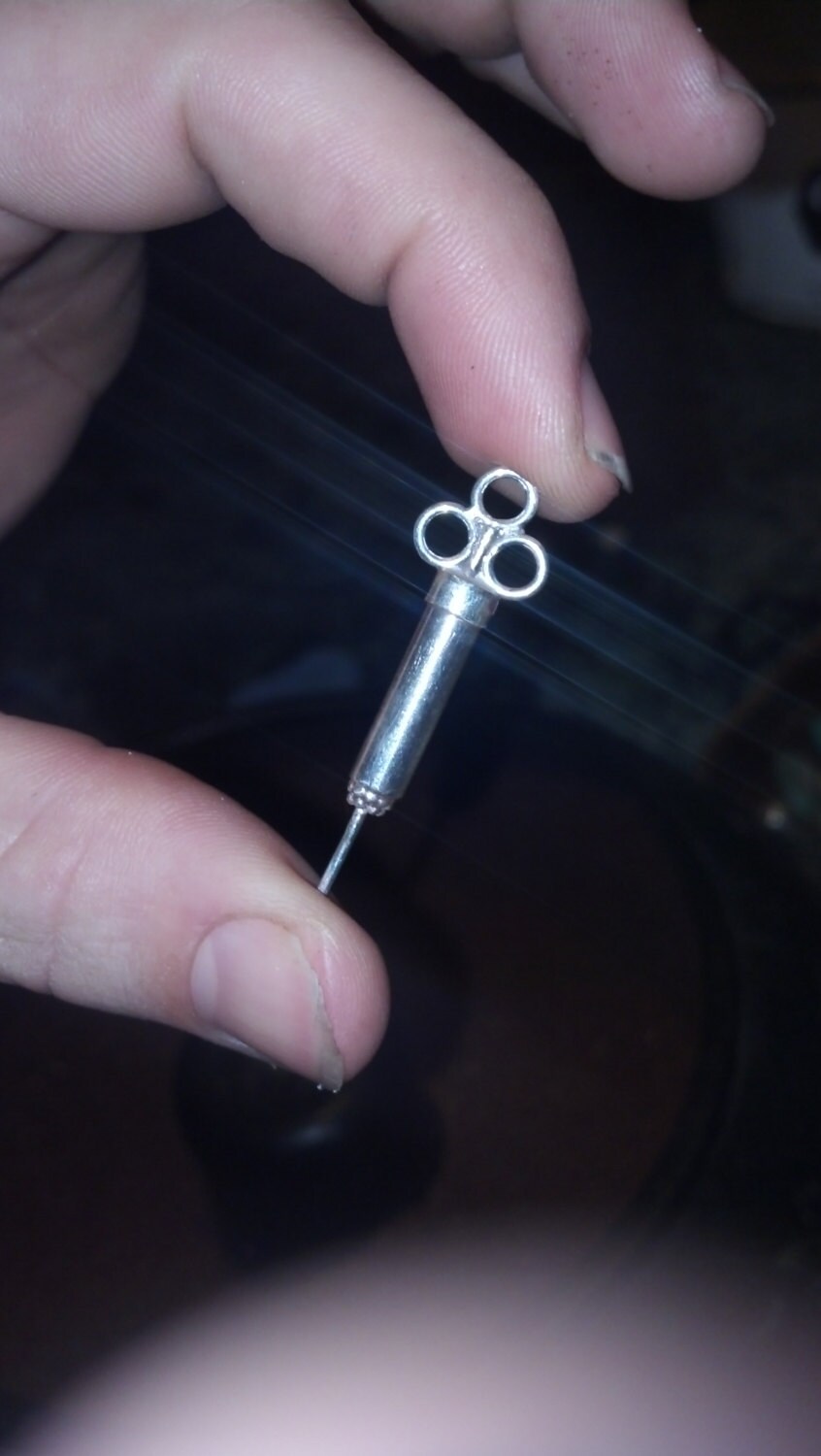 Veternarian, Nurse or Doctor's Handmade Unique Sterling Silver Syringe ...