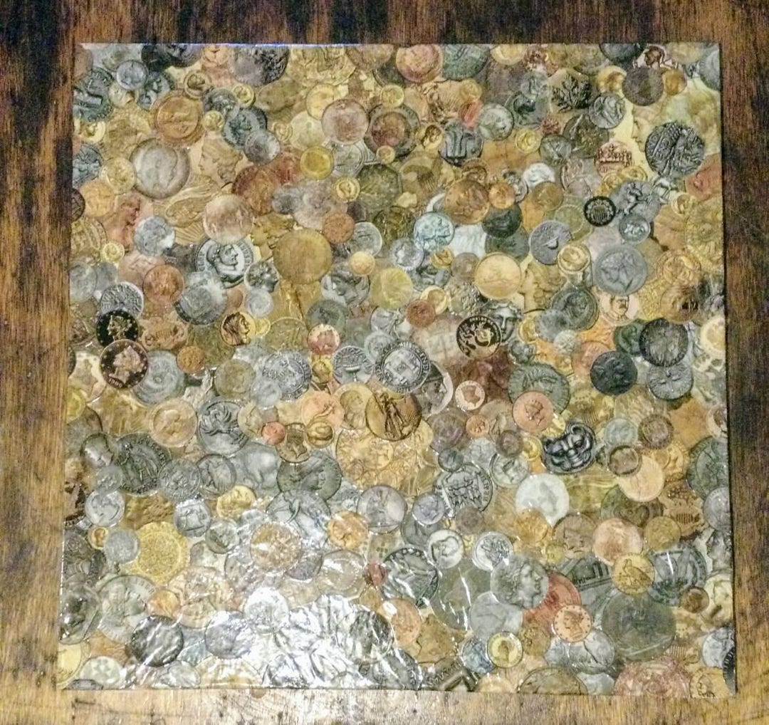 Coins on Canvas. World Coin Collage. Wall Decor. Bank Decor. - Etsy