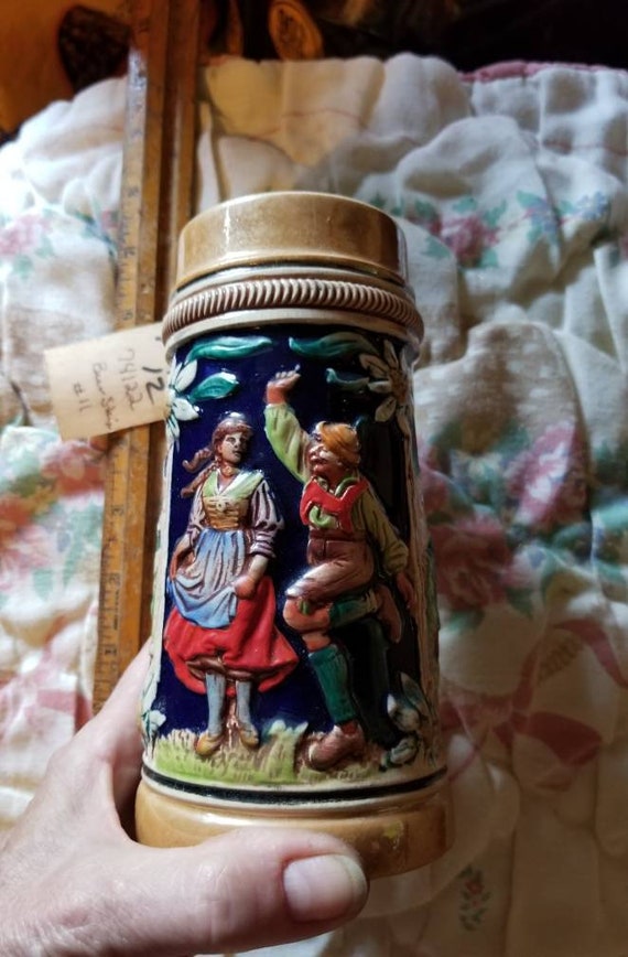 German Large Ornate Beer Stein | Etsy