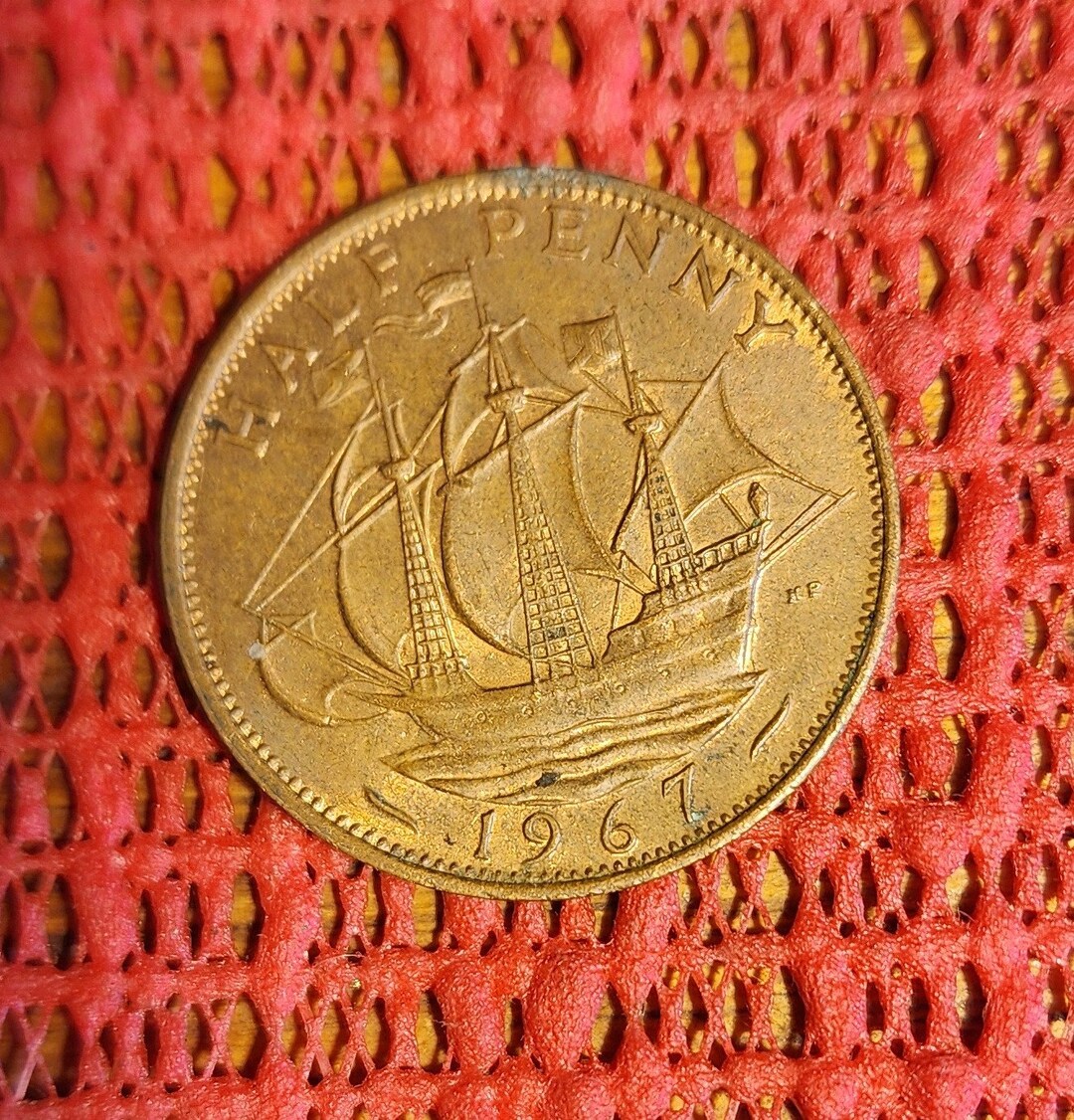 Great Britain Half Penny Ship Coin 1967 - Etsy