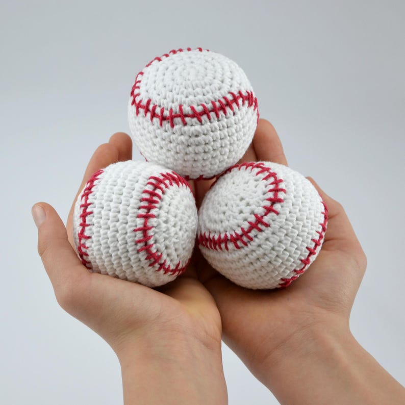 Crochet Baseball Ball Toy: Handmade Amigurumi Nursery Decor - Etsy