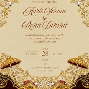 Royal Indian Wedding Invitation Card | Maharaja Style | Instant ...