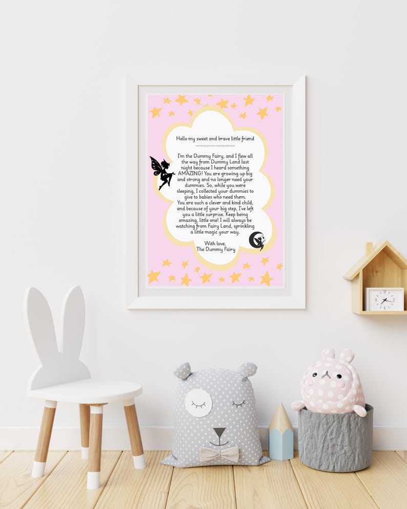 Printable Dummy Fairy Letter: Editable Binky Paci Keepsake (instant ...