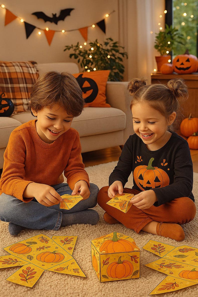 Printable Halloween Treat Box | DIY Pumpkin Candy Box Template PDF - Etsy