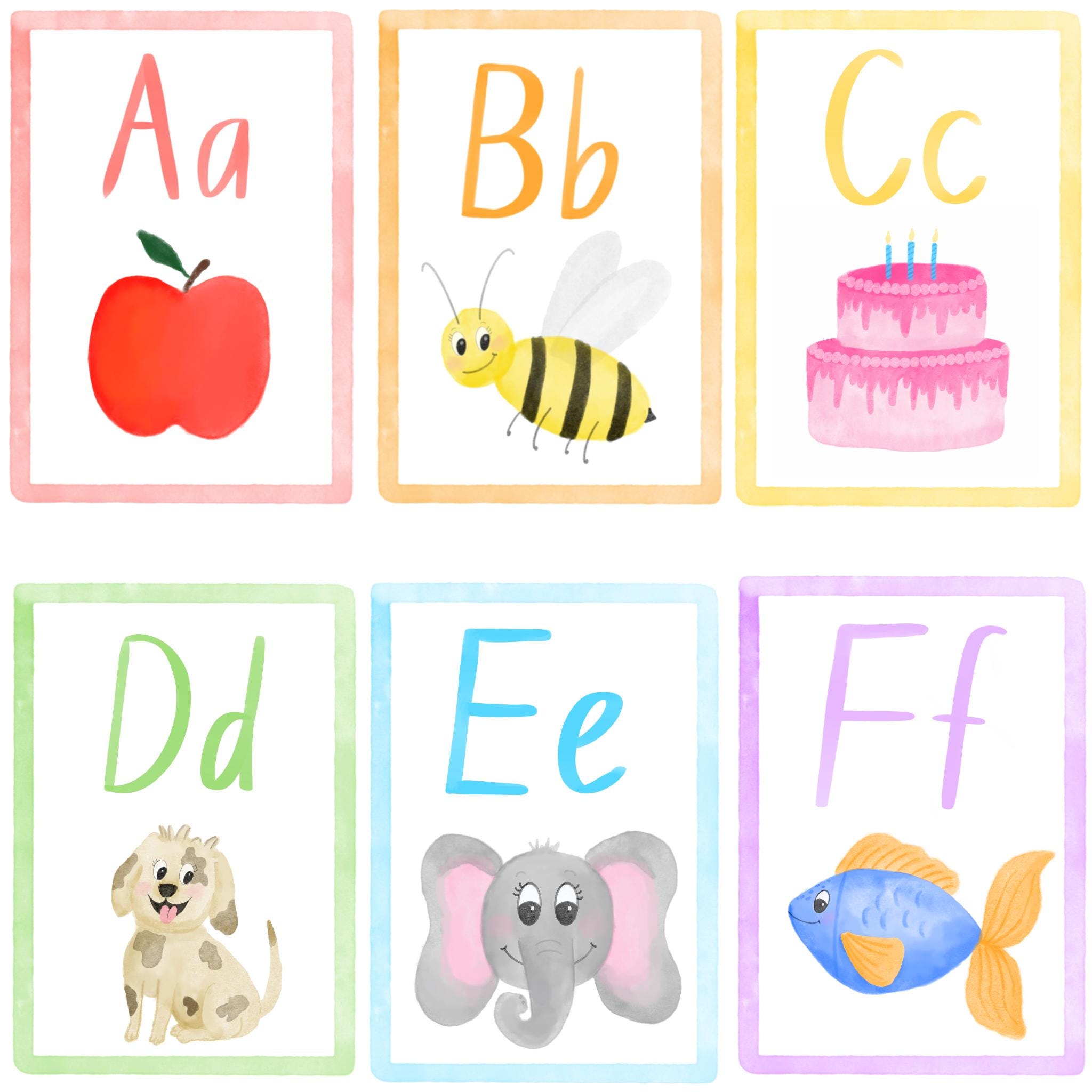Alphabet Prints, Flash Cards, A-Z, Classroom Decor, Teaching, Education ...