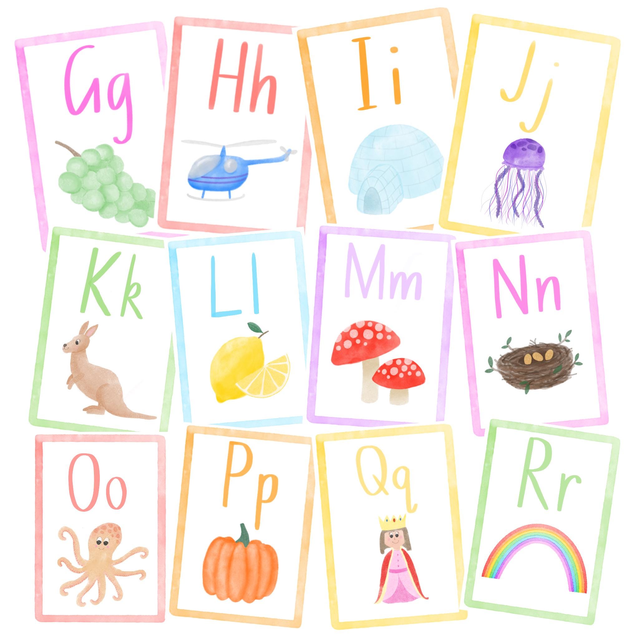 Alphabet Prints, Flash Cards, A-Z, Classroom Decor, Teaching, Education ...