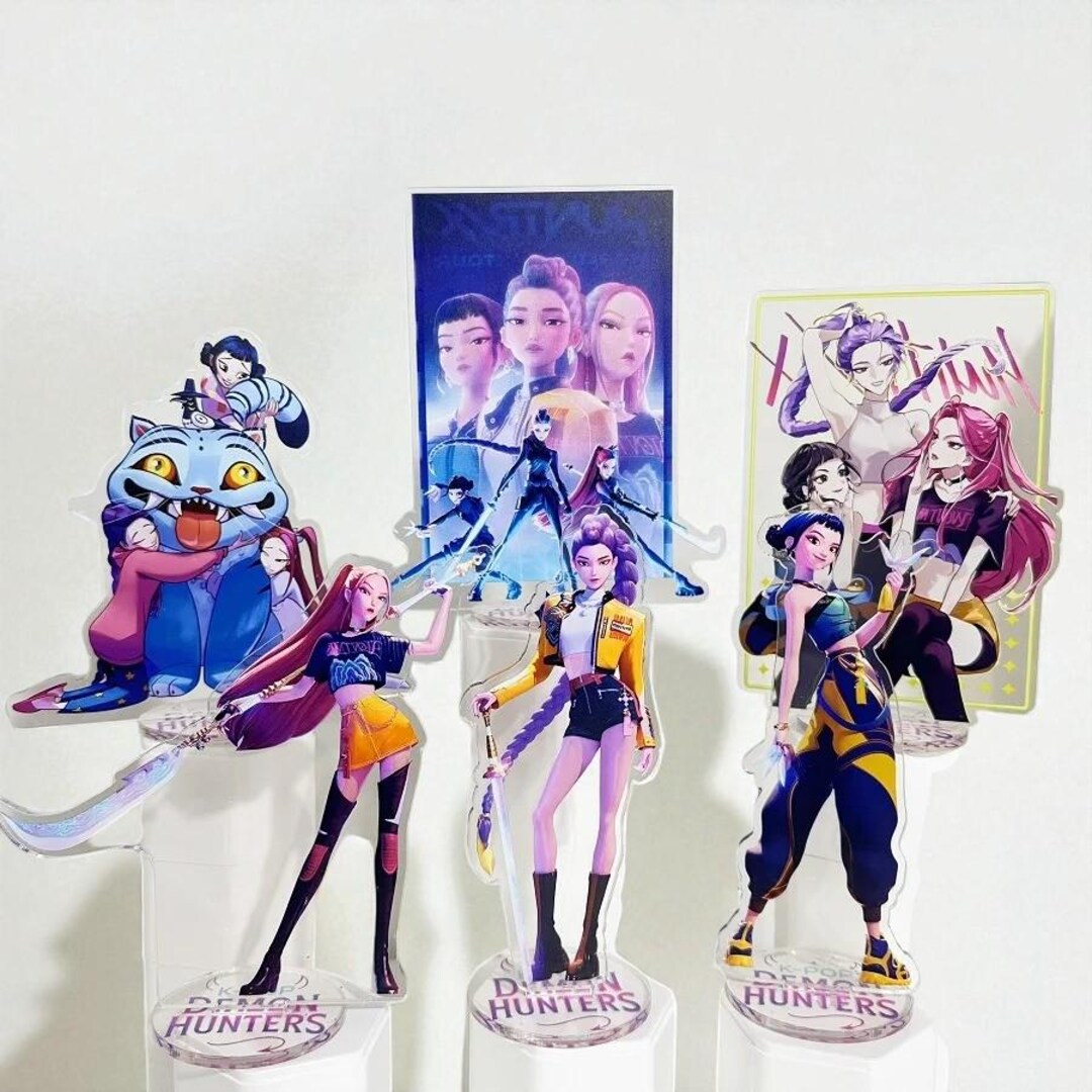 Anime Kpop Demon Hunters Acrylic Stand – Huntrix Saja Boys Desk Display ...
