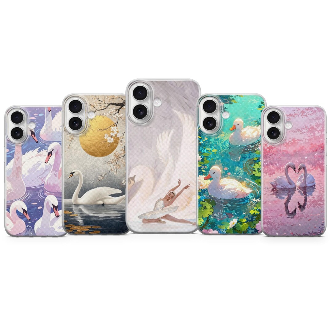 Kawaii Swan Phone Case for iPhone 17 Pro Max, 16, 15 Plus, 14, 13, 12 ...