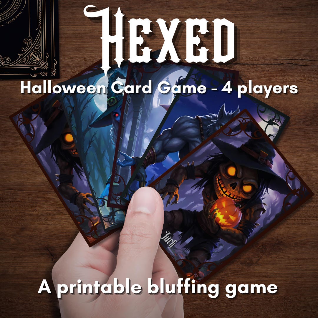 HEXED Printable Halloween Card Game | 25% OFF Launch | Bluff Party Game ...
