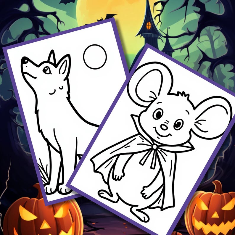 Bundle Halloween Coloring Pages for Kids – Volume 1 and 2 | 16 Easy ...