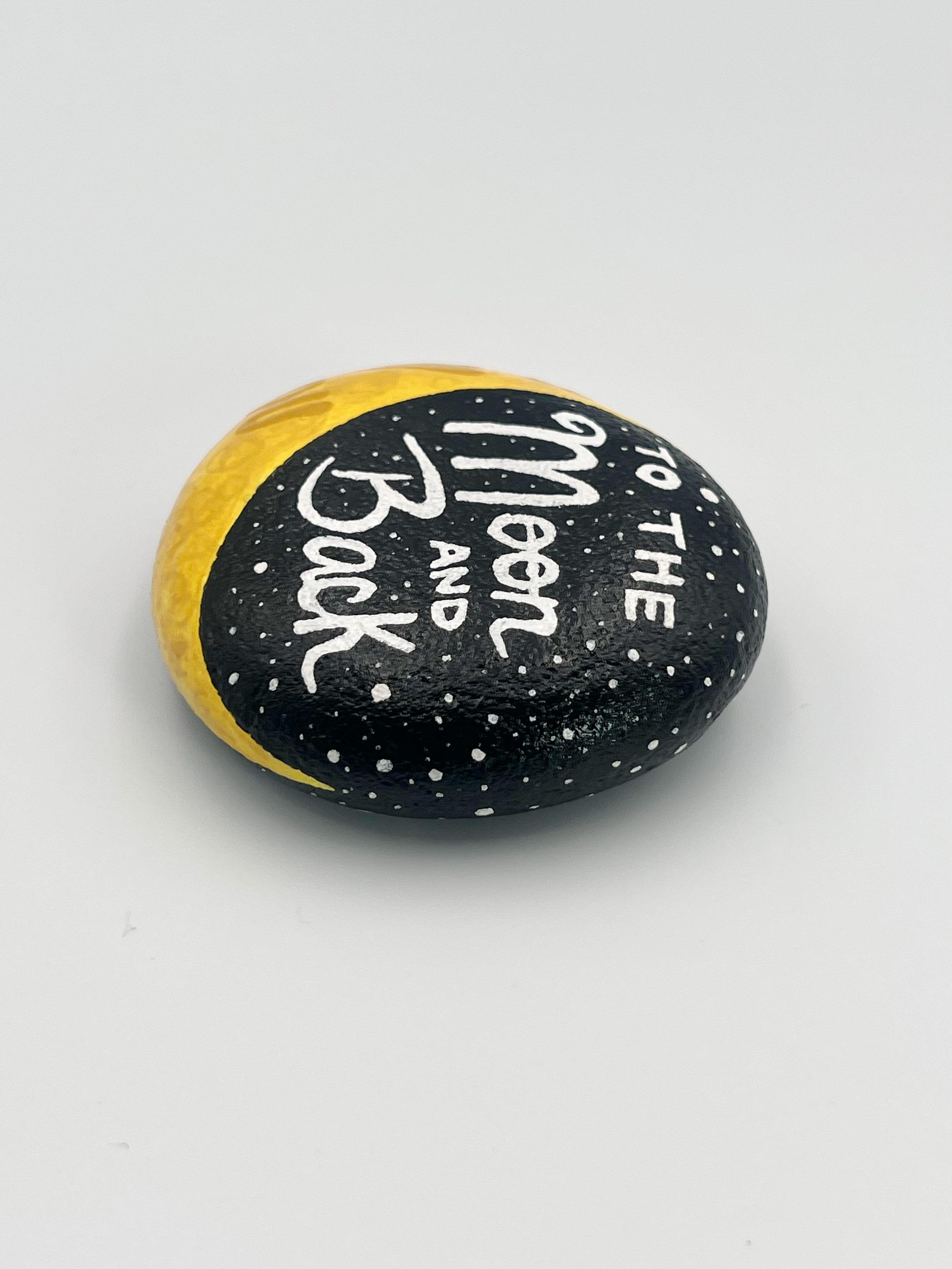 Hand-painted Stone: I Love You to the Moon and Back - Custom Decor - Etsy
