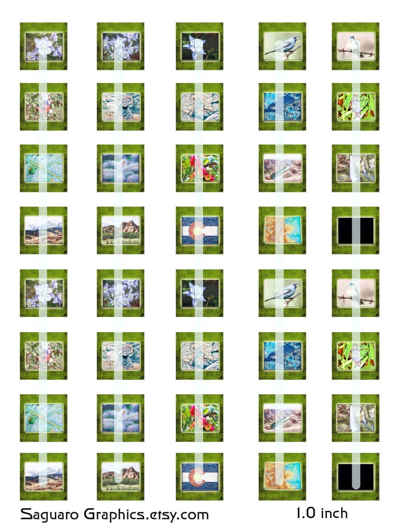 Colorado Map Art Collage Sheet: Printable State Symbols (digital ...