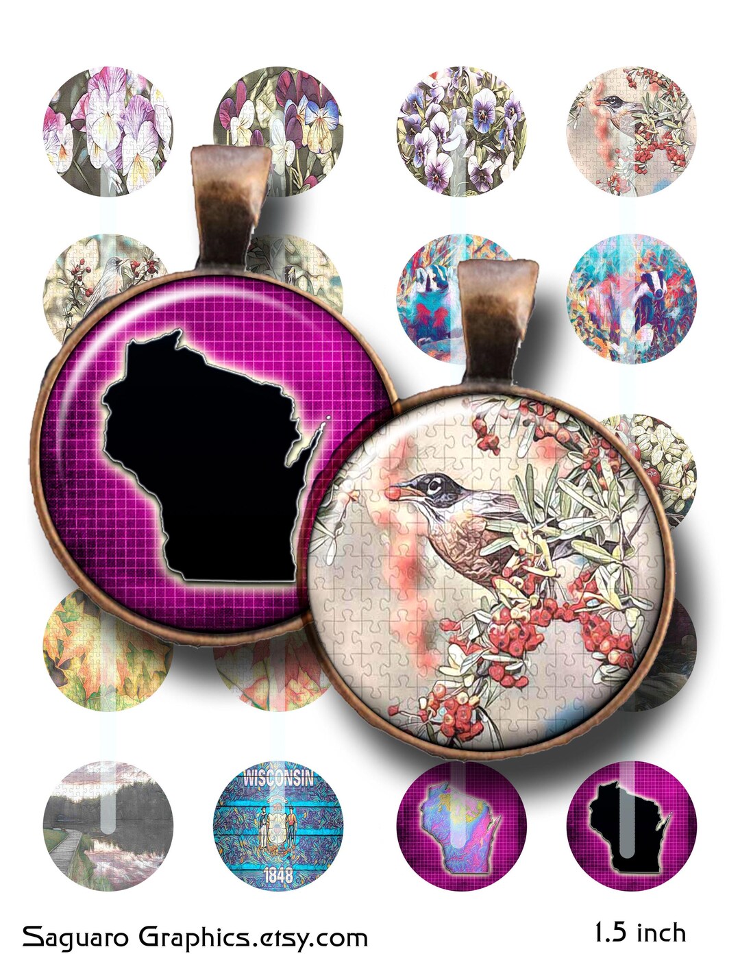 Wisconsin State Art Collage Sheet: Printable Digital Download - Etsy