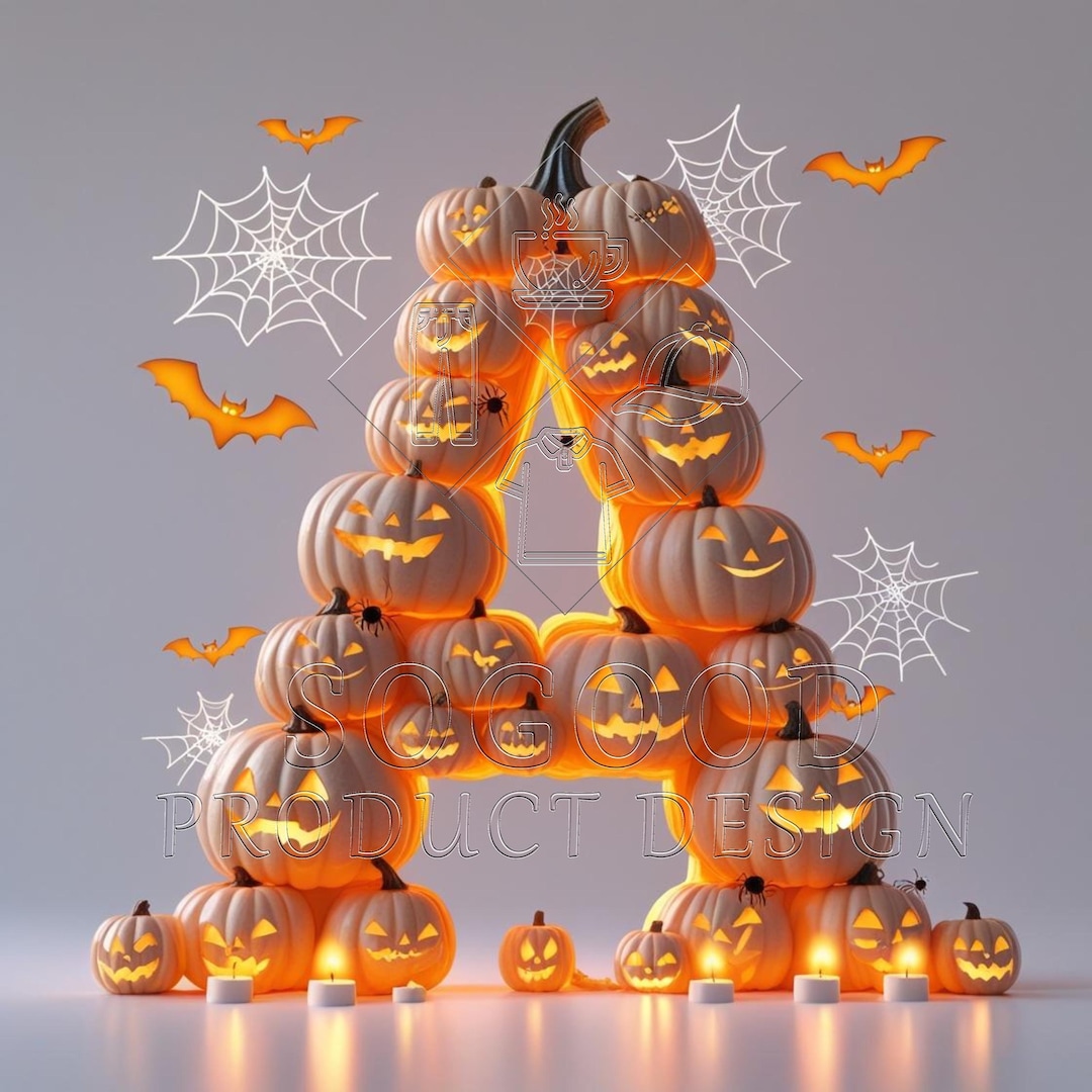 Halloween Pumpkin Alphabet Clipart | Spooky A–Z Jack-o’-lantern Letters ...