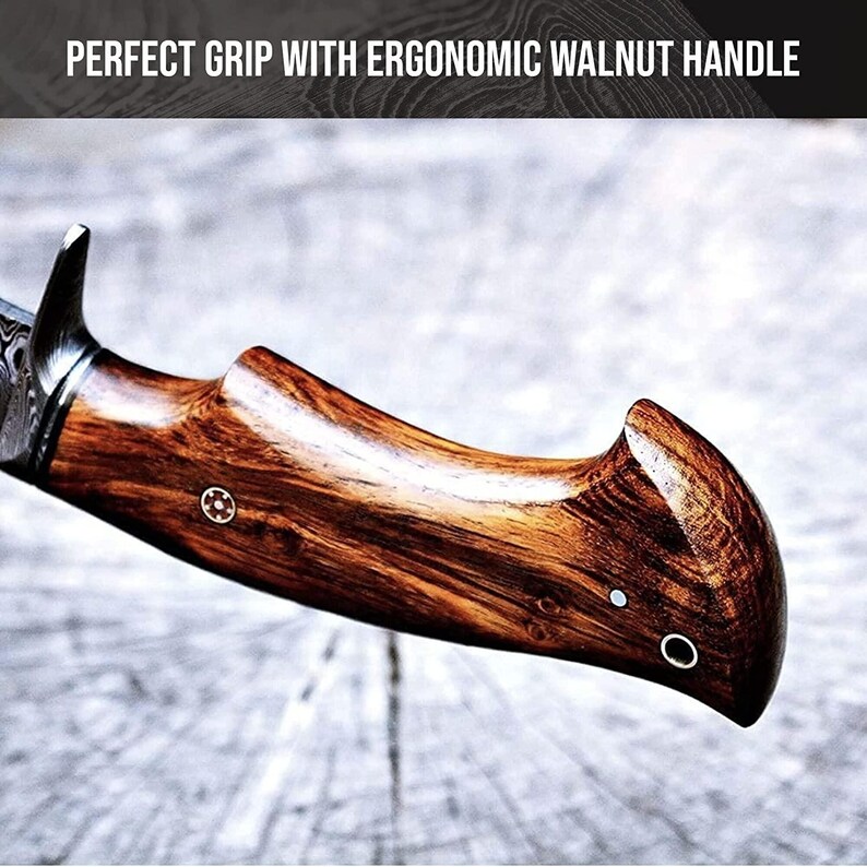 Handmade Damascus Steel Short Sword - Collectible Display With Leather ...